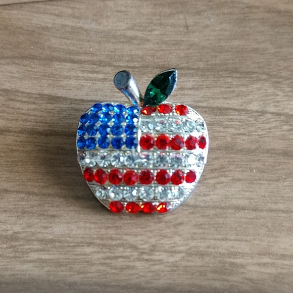 Jewelry | Vintage American Flag Apple Pin | Poshmark